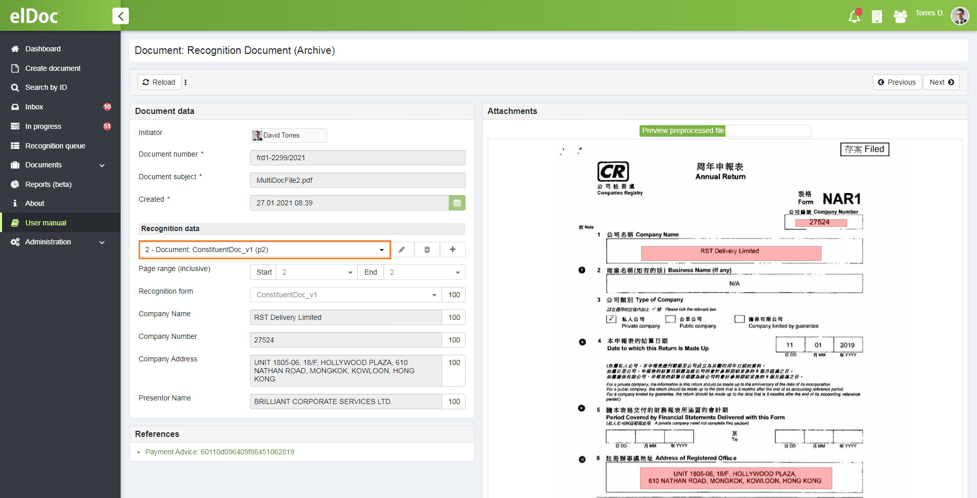 Intelligent Document Processing - elDoc - AI powered Automation