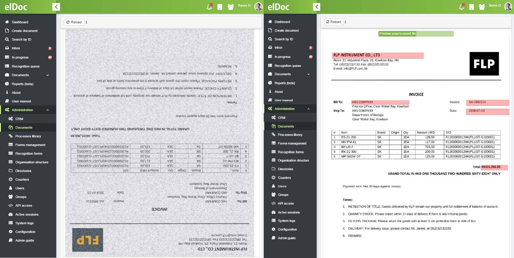 Automated Invoice Processing - elDoc - Intelligent Document Processing Solution