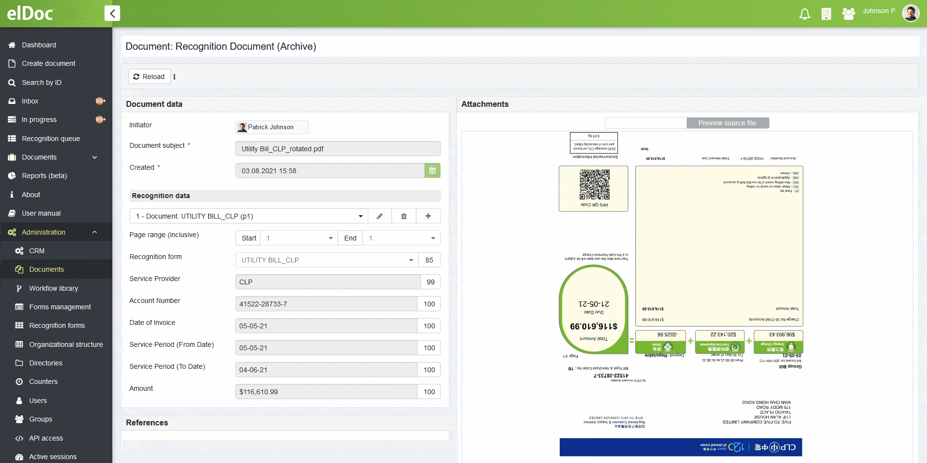 Data Capture From Utility Bills Using AI ElDoc Cognitive Document Data Capture From Utility Bills Using AI ElDoc Cognitive Document